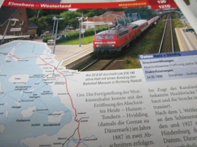 ARCHIV EISENBAHNSTRECKEN N 130 Elmshorn Westerland Marschbahn 6S EUR 5 ...