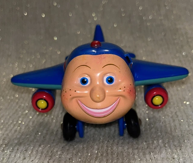 JAY JAY THE Jet Plane 2002 Blue Passanger plane wheels move 3.5in Toy ...