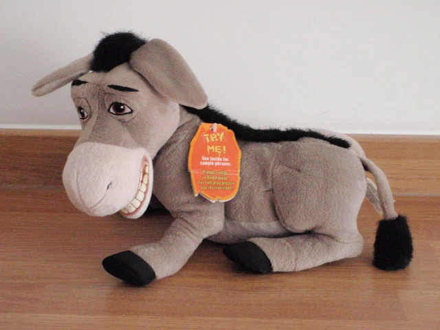 SHREK 2 WISE Crackin Donkey Vintage Interactive Talking Plush toy ...