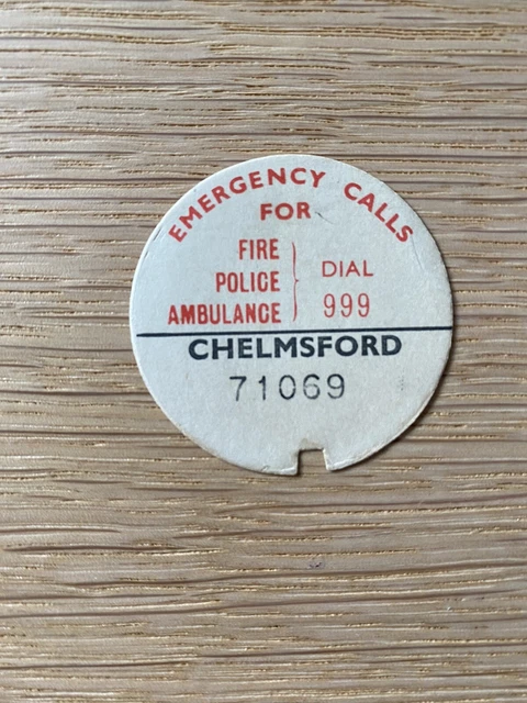 VINTAGE ORIGINAL 1950S 60s GPO Rotary Dial Telephone Label Card Red ...