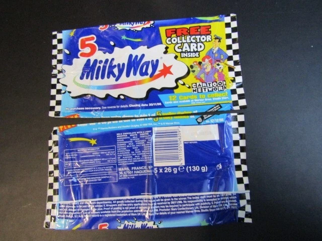 MARS 1998 MILKY Way Chocolate Bar Wrapper Cartoon Network 10 Packet ...