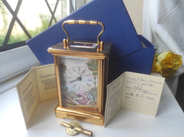 SUPERB VINTAGE HALCYON Days Enamel 8 Day Carriage Clock+Box+Paperwork ...
