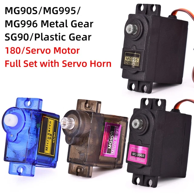 MG995 MG996R SG90 9g MG90s 180º Micro Servo Motor Plastic Metal Gear ...