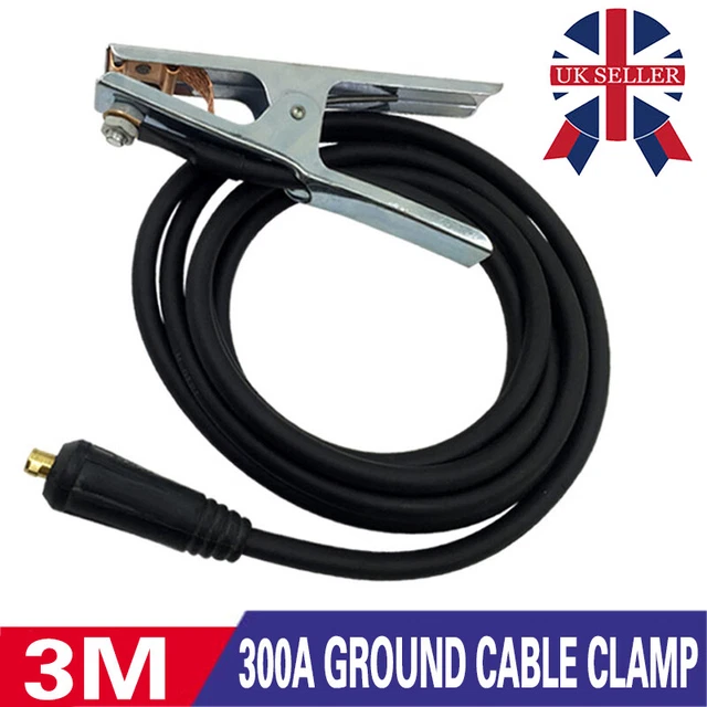 300CM 300A EARTH Clamp Cable ARC MIG TIG Welders Groud Welding Wire 10 ...