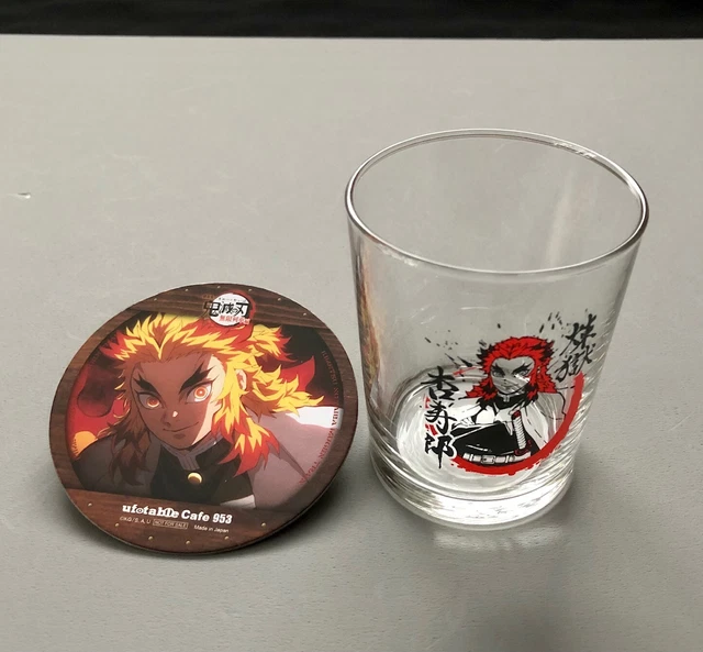 Demon Slayer Kimetsu No Yaiba Kyojuro Rengoku Glass Coaster Set Bandai
