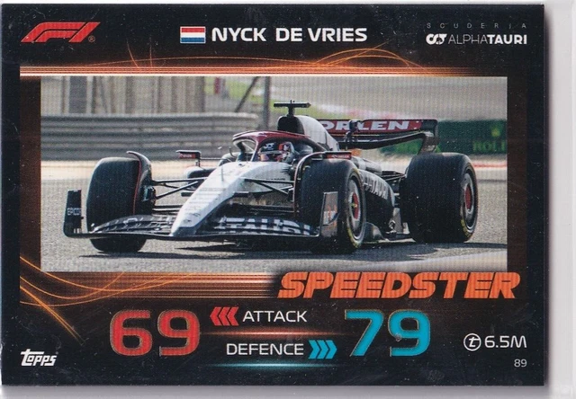 TOPPS F1 TURBO Attax 2023 Carte De Formule 1 N° 89 Nyck De Vries ...