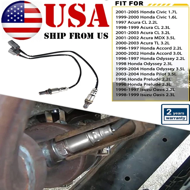 2PC UPSTREAM&DOWNSTREAM O2 Oxygen Sensor Direct Fit for Acura Honda ...