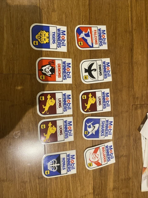 WESTERN AUSTRALIAN FOOTBALL League 1974 Mobil Winner Stickers 10 In ...