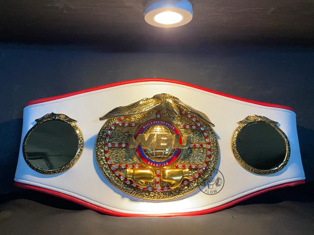 WBU CHAMPIONSHIP WORLD Boxing Union 3D Boxing Belt Leather Strap Metal ...