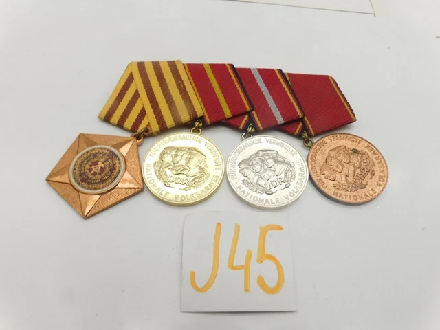 DDR NVA - MFS 4 er Ordensspange 1 x Kampforden + 3 x Verdienstmed. NVA ...