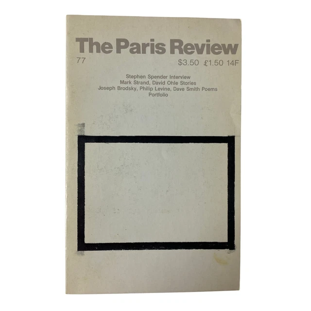 THE PARIS REVIEW Magazine Winter-Spring 1980 No. 77 Stephen Spender No ...