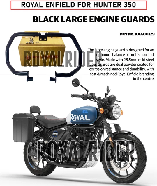 100% GENUINE ROYAL Enfield "LARGE ENGINE GUARD, BLACK" For HUNTER 350 ...
