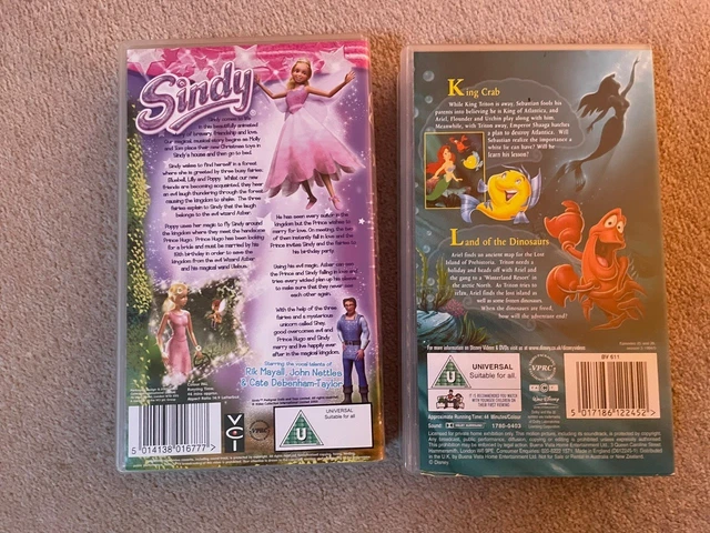 THE LITTLE MERMAID & Sindy The Fairy Princess VHS Video Film Tapes Kids ...