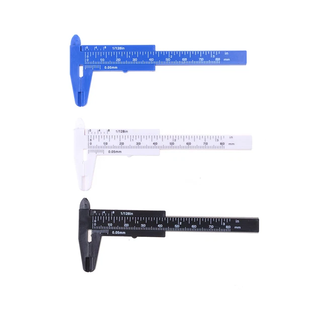 80MM MINI PLASTIC Student Sliding Vernier Caliper Gauge Measurement Too ...