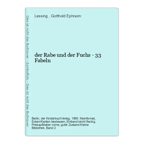 DER RABE UND der Fuchs - 33 Fabeln Lessing , Gotthold Ephraim: EUR 22 ...