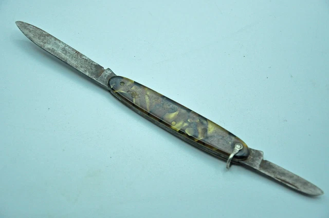 ANCIEN COUTEAU PLIANT canife manche nacré décoré collection old knife ...