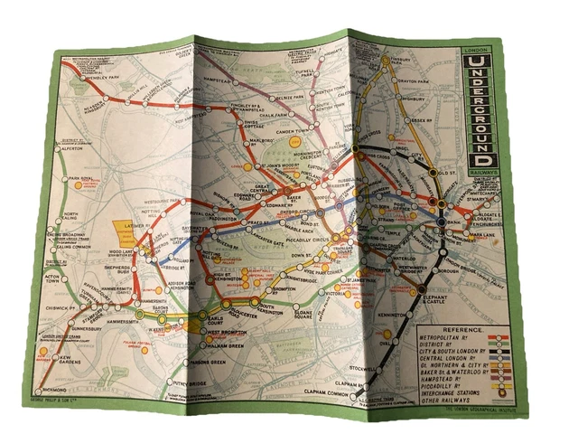 ORIGINAL 1912 LONDON Tube Underground Railway Map Rare issue with ...