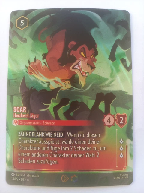 DISNEY LORCANA KARTE Scar - Herzloser Jäger 14/P2 Promo Enchanted ...