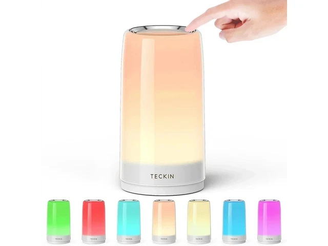NEW TECKIN DL31 Touch Control RGB LED Night Light Lamp In White- Z03 £9 ...