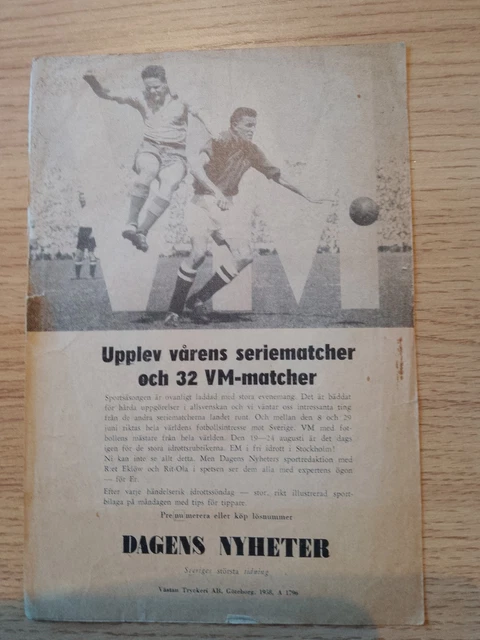 (RARE) ORGRYTE V Norrby 30 April 1958 Swedish Football League Programme £3.04 - PicClick UK