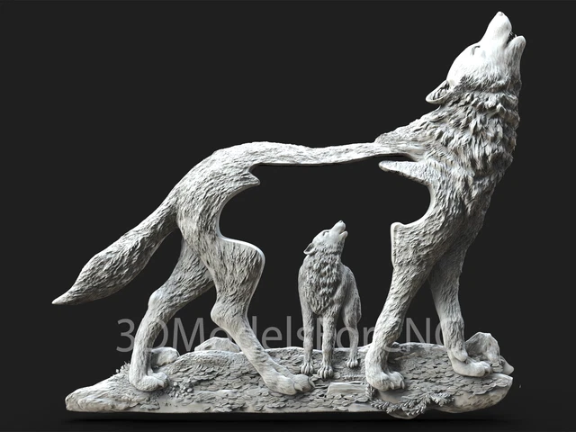 3D MODEL STL File for CNC Router Laser & 3D Printer Wolves 2 £2.23 - PicClick UK