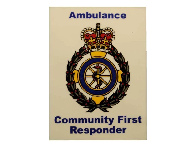 AMBULANCE COMMUNITY FIRST Responder Vehicle Badge Window Sticker CFR £5 ...