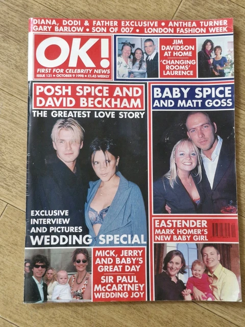 OK! MAGAZINE BECKHAMS, McCartney, Jagger, Baby Spice, October 1998 £9. ...
