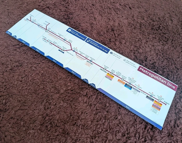 GENUINE LONDON UNDERGROUND Sign Metropolitan Line Tube Map Carriage ...