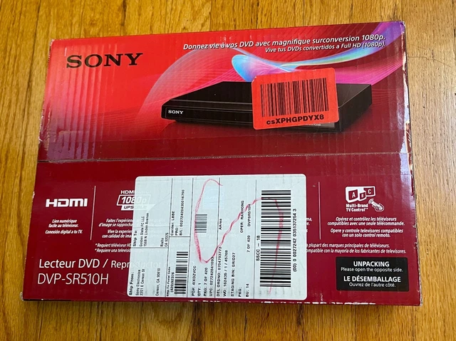 SONY DVP-SR510H UPSCALING HDMI 1080p Full HD DVD Player with Remote ...