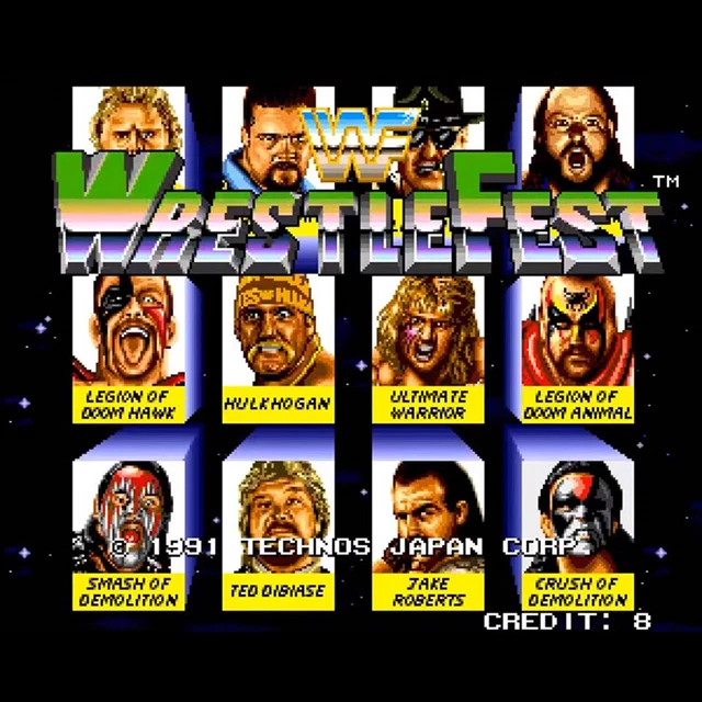 USED WWF WRESTLEFEST Arcade Game PCB P.C.Board Technos Japan JAMMA Pro ...
