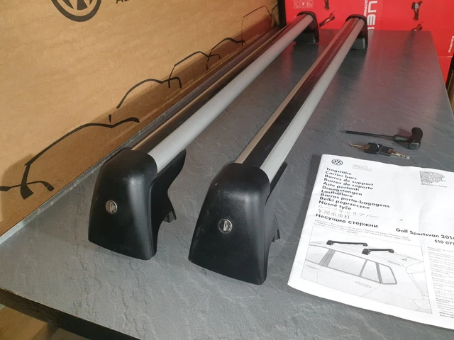 GENUINE ROOF BARS Vw Volkswagen Golf Sportsvan Rack 2014-2020 (2) £145. ...