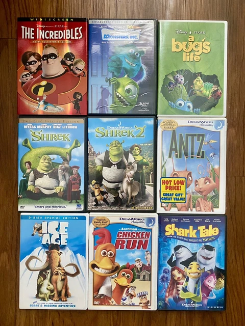 3D ANIMATED FAMILY Films, 9 Movies Lot of DVDs, Disney Pixar ...