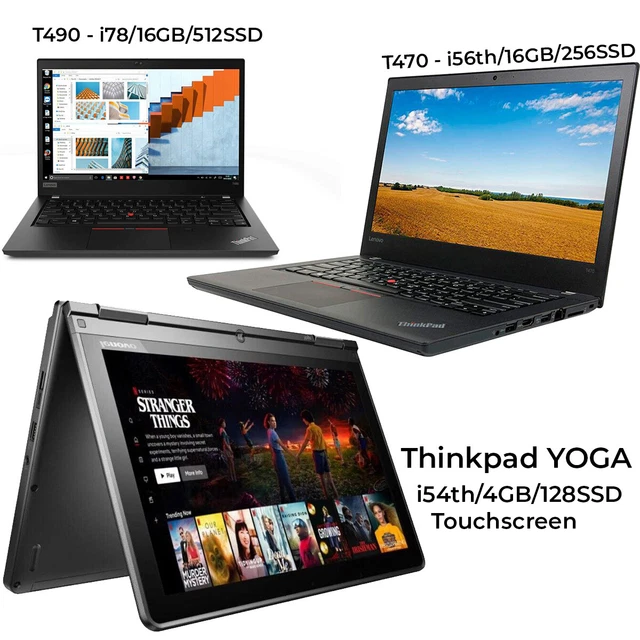 LENOVO THINKPAD LAPTOP Intel Core i7 i5 16GB 512GB SSD Windows 11 T470 ...