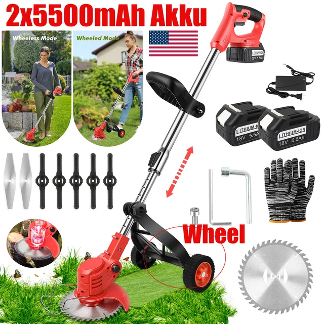 ELECTRIC GRASS STRING Trimmer Cordless Battery Lawn Edger Weed Wacker ...