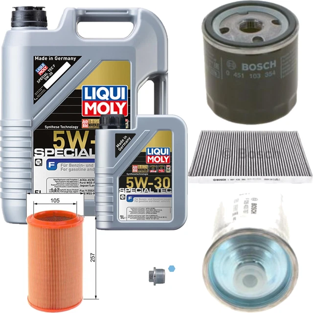 BOSCH INSPECTION SET 6L Liqui Moly Spécial Tec F 5W-30 pour Lancia kappa 2.0 EUR 159,58 ...