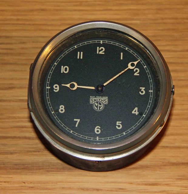 SMITHS VINTAGE CAR Clock. Black Face, Hinged Case. Runs Well £61.04 ...