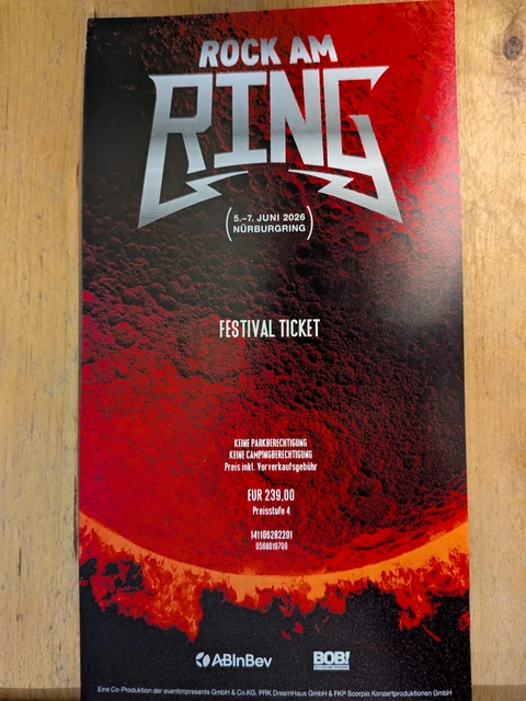 ROCK AM RING 2026 Weekend Festival Ticket Tickets 1-3 Stück möglich EUR ...