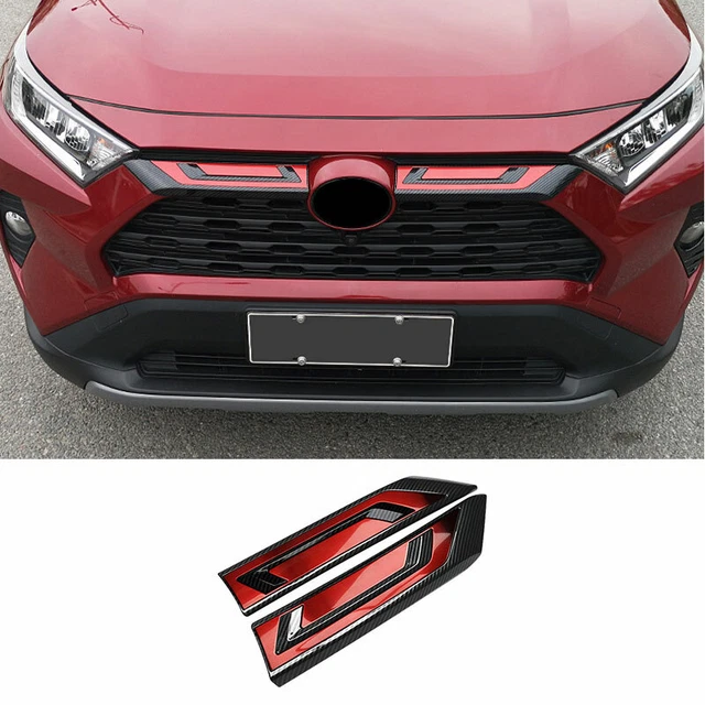 FOR TOYOTA RAV4 2019-2023 Red/Carbon Fiber Front Bumper Center Hood ...