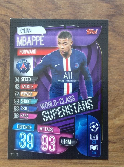KYLIAN MBAPPE PSG World Class Superstars Card WCU11 Match Attax UCL ...