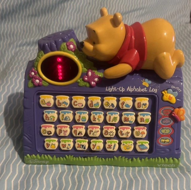 VTECH VINTAGE DISNEY Winnie The Pooh Light Up Alphabet Log Rare ...
