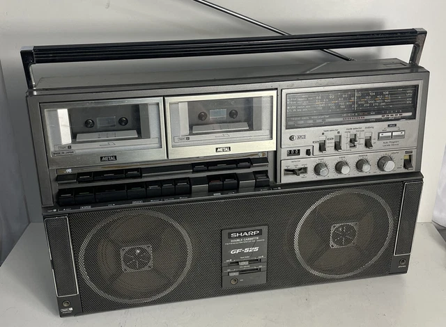 VINTAGE SHARP GF 525E ghetto blaster boombox cassette tape player radio ...