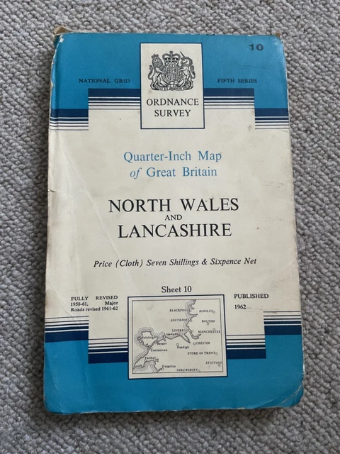 NATIONAL GRID QUARTER Inch Ordnance Survey Map of North Wales ...