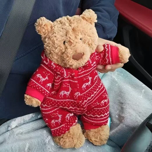 JELLYCAT PREMIUM PLUSH Bartholomew: Winter Pyjamas Bear with Dust Bag £ ...