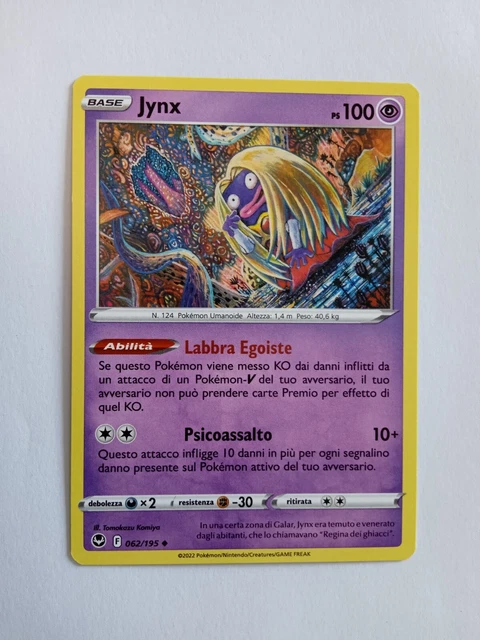 POKEMON TEMPESTA ARGENTATA 2022 JYNX n 062/195 OTTIMA EUR 1,00 - PicClick FR