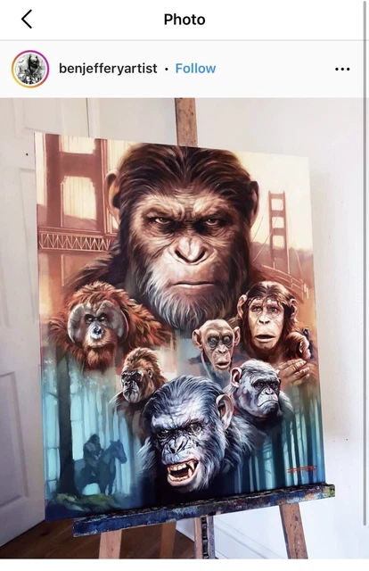 BEN JEFFERY LARGE framed oil on canvas painting. Black Acrylic Frame £ ...