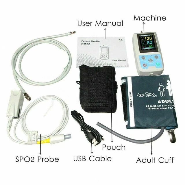 NEUER PM50 PATIENTENMONITOR Vitalzeichen NIBP SPO2 Pulsmesser Beliebt ...
