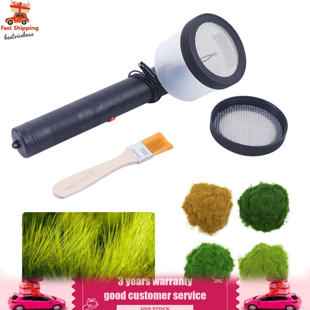 STATIC GRASS FLOCK Applicator Electrostatic Flocking Machine+2 Sieve ...