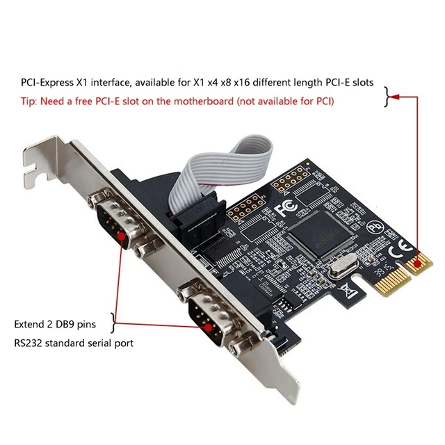 PCIE TO SERIAL Ports RS232 Interface PCI-E PCI Express Card Adapter8991 ...