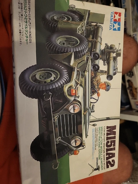 TAMIYA M151A2 VEHICLE with Tow Missile Launcher Model Kit 35125 Scale 1 ...