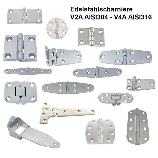 SCHARNIER MÖBELSCHARNIER TÜRSCHANIER V2A V4A Edelstahl Schaniere EUR 9 ...